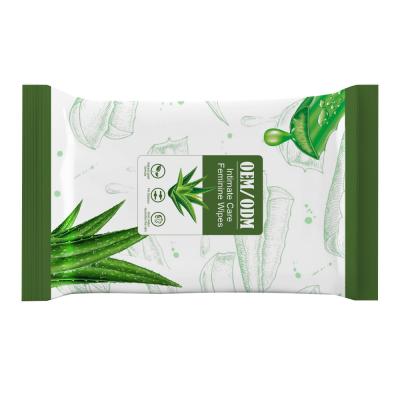 China Private Label Mint Feminine Intimate Wipes 20pcs per Box pH Balance Vaginal Cleaning for sale