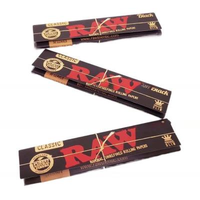 China Top Bulk Custom King Size Branded Printed Logo Black Tips Rolling Papers for sale