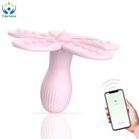 China APP Remote Control Rose Vibrator 9 Modes Mini Pocket Vaginal Stimulator 93mm Medical Silicone for sale