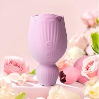 China Rose Shape Silicone Sex Vibrator USB Rechargeable Water Resistant Body Safe Adult Toy for Women Custom OEM for sale