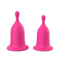 China Medical Grade Silicone Reusable Menstrual Cup 76x45mm 69x41mm 2 Pack for sale