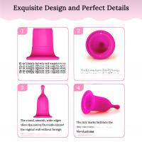 China Medical Grade Silicone Reusable Menstrual Cup 76x45mm 69x41mm 2 Pack for sale