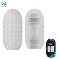 China Soft male masturbation device with large plane egg double-sided stereo channel for sale