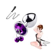 China Stainless Steel Crystal Butt Plug Anal Dilator Jewel Sex Toy for BDSM Play 5 Sizes for sale