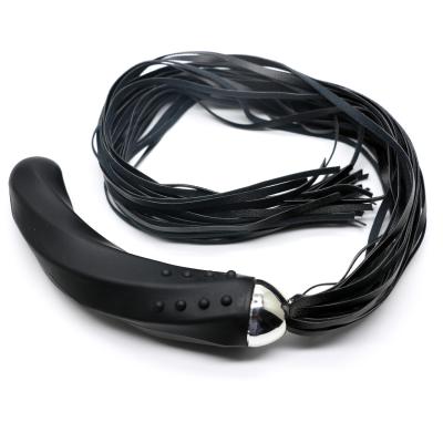 China Wholesale BDSM Flirting Whip Silicone ABS PU 165mm 10 Speed Vibration Massage SM Game for Couples for sale
