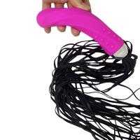 China Wholesale BDSM Flirting Whip Silicone ABS PU 165mm 10 Speed Vibration Massage SM Game for Couples for sale