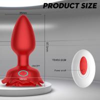 China Remote Control Rose Anal Vibrator Silicone Anal Plug IPX7 Waterproof 10 Speeds for sale