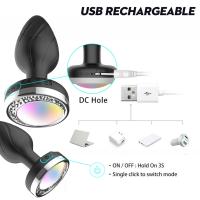 China Silicone Anal Plug with LED Light Remote Control Vibrating for Men Women 18 Plus for sale