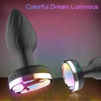 China Silicone Anal Plug with LED Light Remote Control Vibrating for Men Women 18 Plus for sale