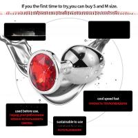 China Stainless Steel Anal Plug Set 3 Sizes S M L Jewel Training Butt Plug for Men Women for sale