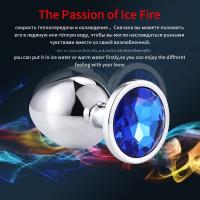 China Stainless Steel Anal Plug Set 3 Sizes S M L Jewel Training Butt Plug for Men Women for sale