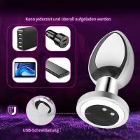 China Stainless Steel Metal Vibrating Butt Plug 10 Frequency Wireless Prostate Massager Anal Sex Toy for Men Couples for sale