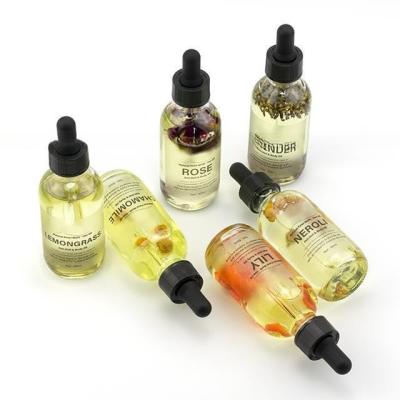 China Organic Rose Petals Infused Massage Oil 60ml for Face Body Hair Care for sale