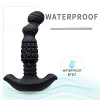 China USB Rechargeable Silicone Prostate Massager with Remote Control 12 Vibration Modes 360 Degree Rotating Anal Plug for sale