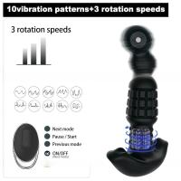China USB Rechargeable Silicone Prostate Massager with Remote Control 12 Vibration Modes 360 Degree Rotating Anal Plug for sale