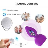 China Wireless Remote Control Rose Anal Plug Vibrating Prostate Massager Silicone 38.7mm106mm for sale