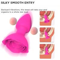 China Wireless Remote Control Rose Anal Plug Vibrating Prostate Massager Silicone 38.7mm106mm for sale