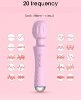 China USB Rechargeable Clitoral Vibrator Wand Body Massager 8 Speeds 20 Modes 207mm for sale