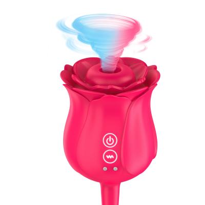 China Rose Clitoral Sucking Vibrator with 5 Sucking and 7 Vibration Modes 171g Silicone for sale