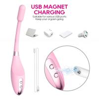 China Silicone Wand Massager with 12 Vibration Modes USB Magnetic Charging 120mAh Battery for sale