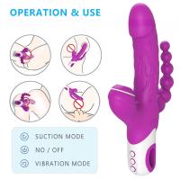 China Medical Silicone G Spot Vibrator Waterproof Clitoral Tongue Massager Triple Stimulation USB Rechargeable 222mm for sale