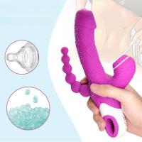 China Medical Silicone G Spot Vibrator Waterproof Clitoral Tongue Massager Triple Stimulation USB Rechargeable 222mm for sale