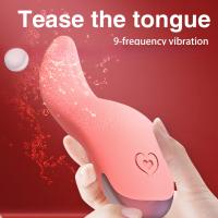 China Rechargeable Silicone Tongue Licking Vibrator 9 Frequency G Spot Clitoral Stimulator 240mAh for sale