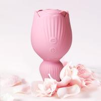 China Rose Shape Silicone Sex Vibrator USB Rechargeable Water Resistant Body Safe Adult Toy for Women Custom OEM for sale