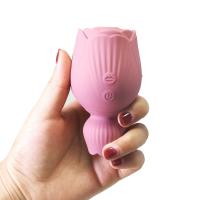 China Rose Shape Silicone Sex Vibrator USB Rechargeable Water Resistant Body Safe Adult Toy for Women Custom OEM for sale