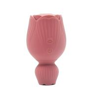 China Rose Shape Silicone Sex Vibrator USB Rechargeable Water Resistant Body Safe Adult Toy for Women Custom OEM for sale