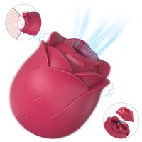 China 2 in 1 Rose Vibrator with Clitoral Suction and Tongue Licking for Women 10 Speed for sale