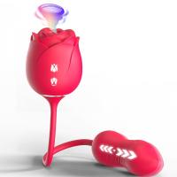 China 2 in 1 Rose Vibrator with Clitoral Suction and Tongue Licking for Women 10 Speed for sale