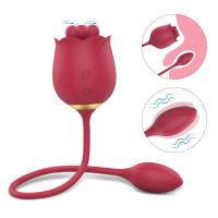 China 2 in 1 Rose Vibrator with Clitoral Suction and Tongue Licking for Women 10 Speed for sale