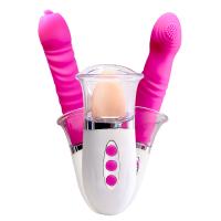 China 3 in 1 Tongue Licking G Spot Vibrator with Clitoral Stimulator 10 Modes USB Rechargeable Silicone Sex Toy for sale