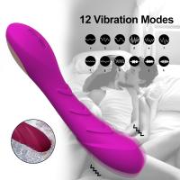 China 12 Frequency Silicone Vibrator for Women USB Rechargeable 17.8cm AV Dildo Vibrating Sex Toy for sale
