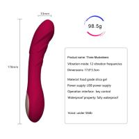 China 12 Frequency Silicone Vibrator for Women USB Rechargeable 17.8cm AV Dildo Vibrating Sex Toy for sale
