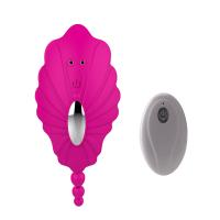 China Silicone Butterfly Wearable Vibrator Rechargeable Remote Control 10 Vibration Modes 10.7cm for sale