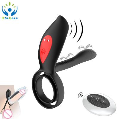 China Couples Penis Ring Prostate Clitoris Massager Vibrator 10 Speeds Rechargeable for sale