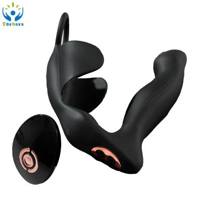 China TORBERS Silicone Prostate Massager Vibrating Waterproof Anal Butt Plug G Spot Stimulator 17cm for sale