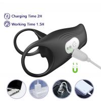 China Male Sperm Lock Ring Delay Training Vibration Set Couple Resonance Emotional Adult Products 220mAh USB Magnetic Charging for sale