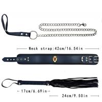 China 11 Piece Deep Blue BDSM Bondage Set PU Metal Role Play Sex Toys for Men Women 520g for sale