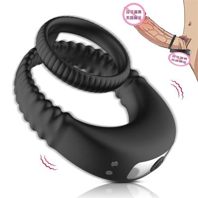 China Silicone Penis Ring for Men Ejaculation Delay Cock Ring Adult Sex Toy Black for sale