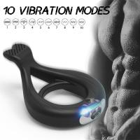 China Fish Tail Silicone Circle Vibrating Ring for Men Couples Cock Rings Penis Sex Toys Male for sale