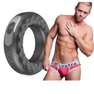 China USB Rechargeable Silicone Cock Ring 10 Speeds Male Delay Ejaculation Device for sale