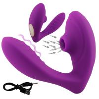China Silicone Clitoris Sucking Vibrator with 10 Modes USB Rechargeable G Spot Massager 134mm for sale