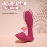 China Medical Silicone Rechargeable Sucking Vibrator 10 Vibration Modes Purple Rose Red Female Sex Toy for sale