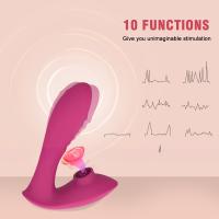 China Medical Silicone Rechargeable Sucking Vibrator 10 Vibration Modes Purple Rose Red Female Sex Toy for sale