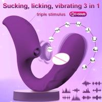 China Medical Silicone Clitoral Sucking Tongue Licking Vibrator 8 Speed Rechargeable Waterproof Sex Toy for sale