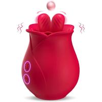China Soft Medical Silicone Rose Vibrator Tongue Licking Mini Clitoral Stimulator 10 Modes 350mAh for sale