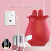 China Soft Medical Silicone Rose Vibrator Tongue Licking Mini Clitoral Stimulator 10 Modes 350mAh for sale